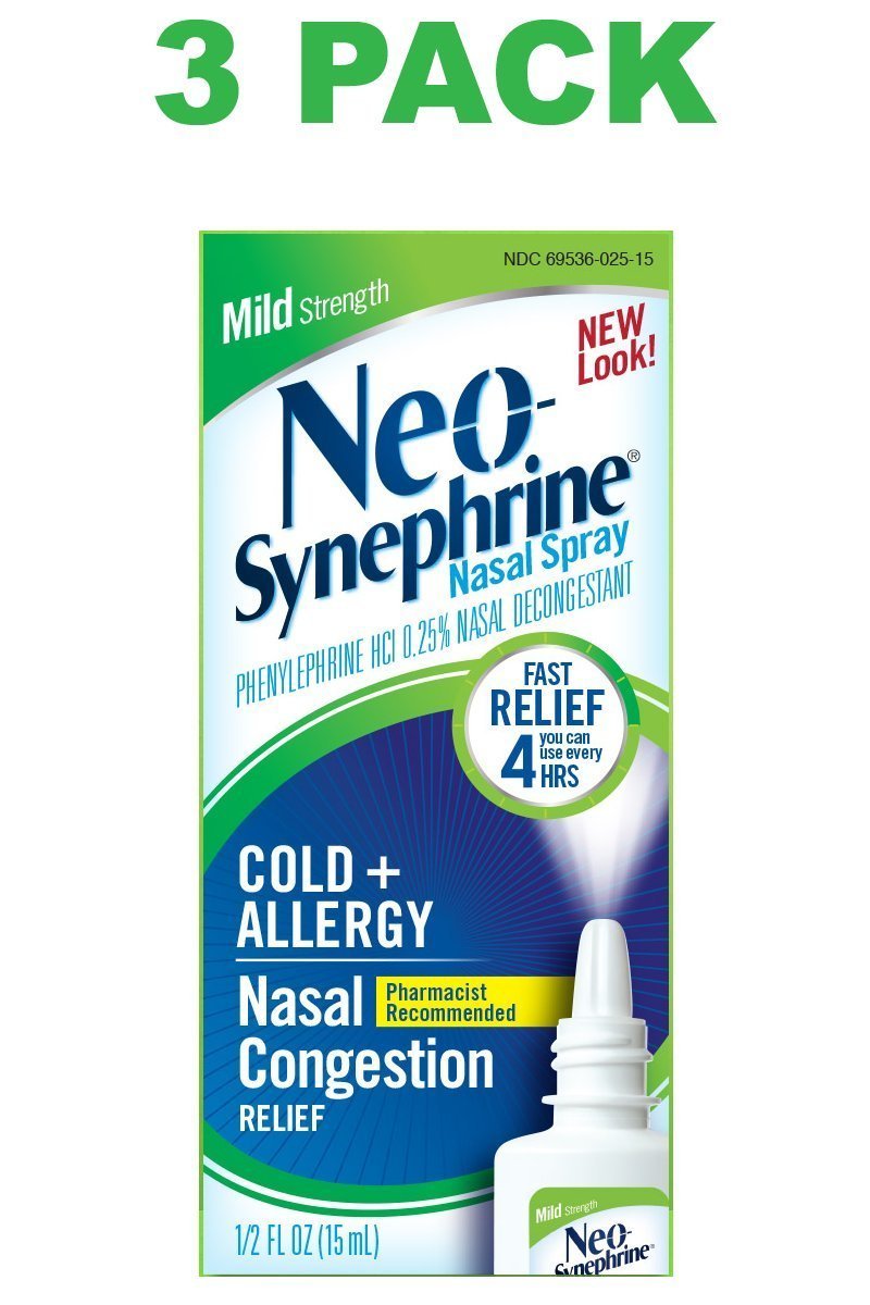 Amazon.com: Neo-Synephrine Nasal Spray, Mild Formula, .5-Ounce Bottles ...