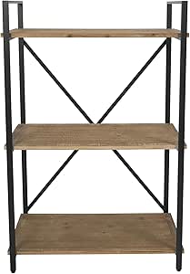 Amazon.com: Industrial Small Bookshelf Bookcase Solid Wood 3 Tier ...