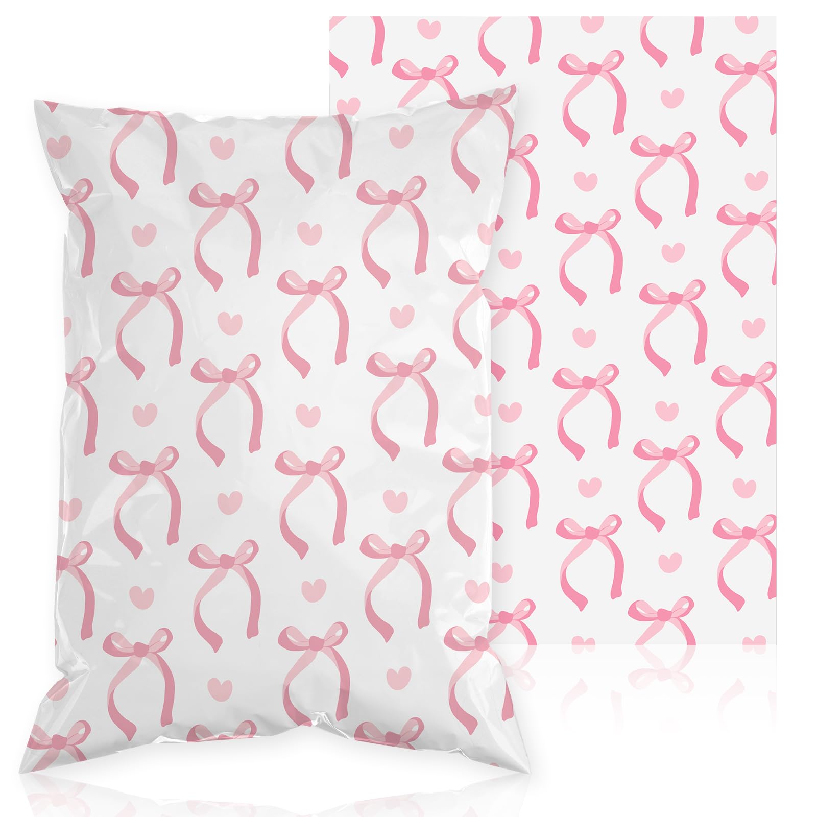 Resurhang 200 Pcs Pink Bow Poly Mailer Designer Shipping Mailers Heavy ...