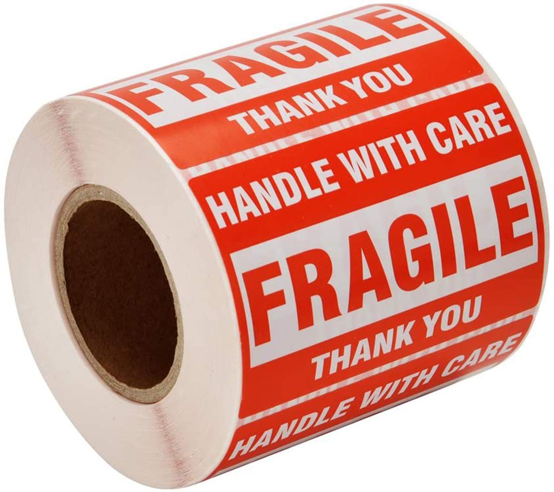 Buy Fragile Stickers DELFINO 1 Rolls 500 Labels Packing Sticker 2 X 3 