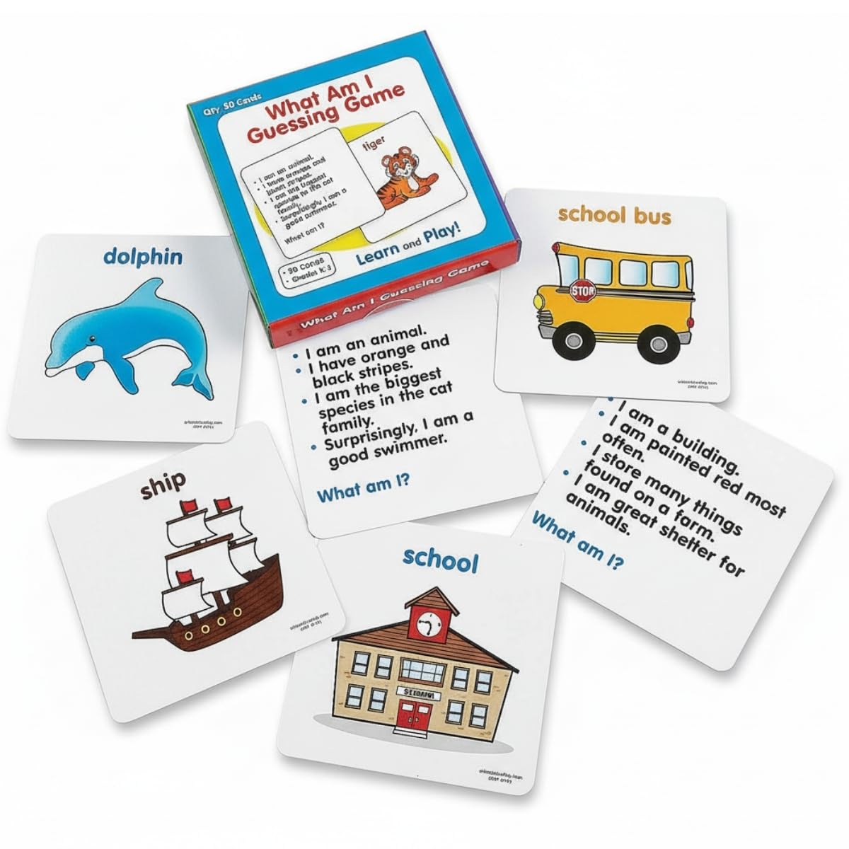 Fun Express What Am I Guessing Card Game – Set Educational Learning ...