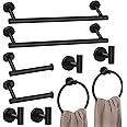 Amazon.com: 10-Pieces Matte Black Bathroom Accessories Set, Stainless ...