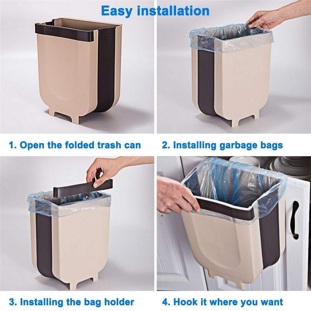 Blanco Negro YTYASO Cubos de Basura Plegable Colgando,contenedores ...