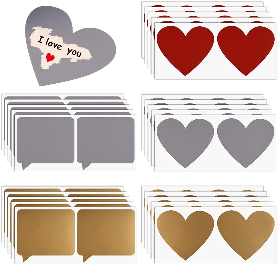 faddy-1 50 Pieces Scratch Off Stickers Scratch Off Labels, Scratch Card ...