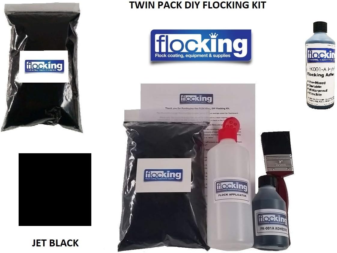 Black Flocking Kit - Twin Pack - Large Coverage Dash Flocking Car Flock ...