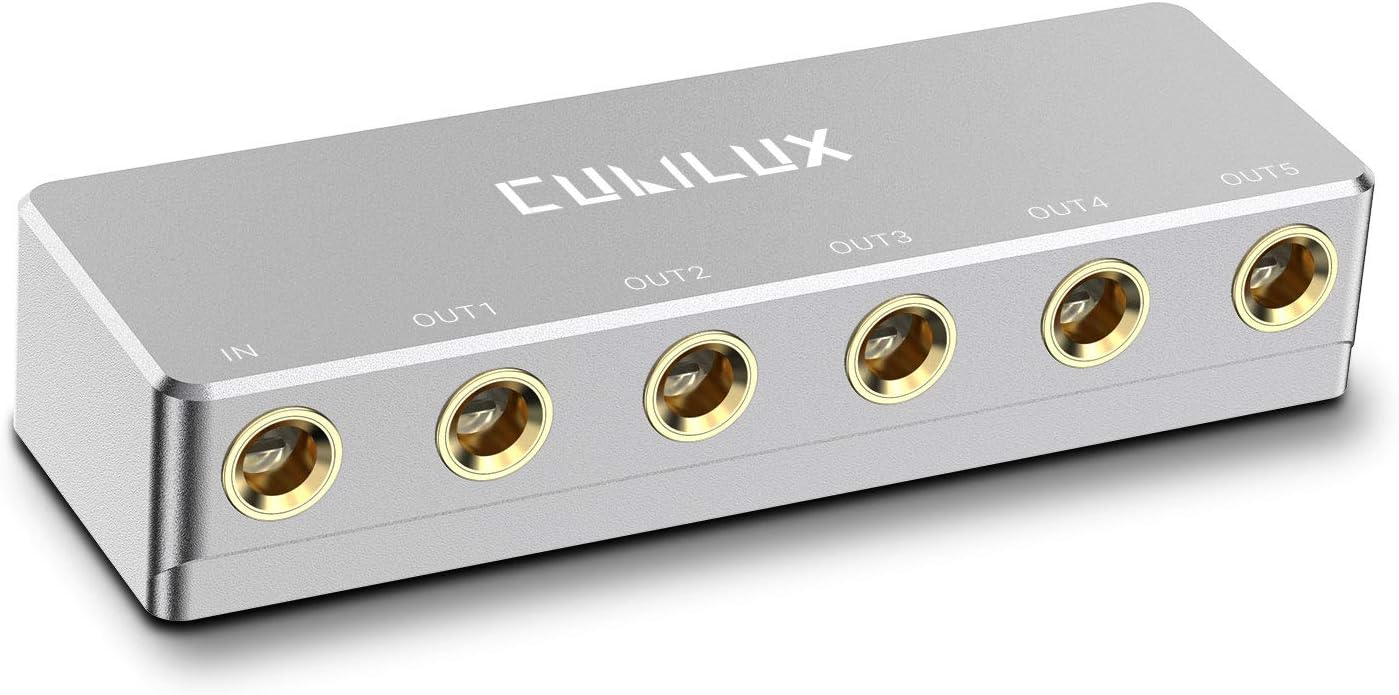 Audio Mini Mixer, 5 Channel Bidirectional Passive Splitter Combiner 2 ...