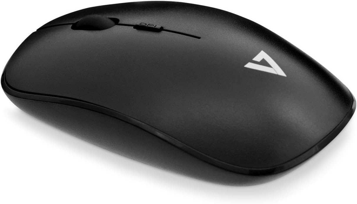 Amazon.com: V7 4-Button Black Wireless Optical Mouse with adjustable ...