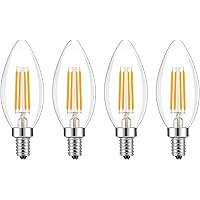 Lamsky E14 Base LED Filament Candle Shape Light Bulb,E14 European Base Bulb,Warm White 2700K ...