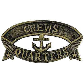 Amazon.com: Brass Crew's Quarters Door Sign - Nautical Brass Signs ...