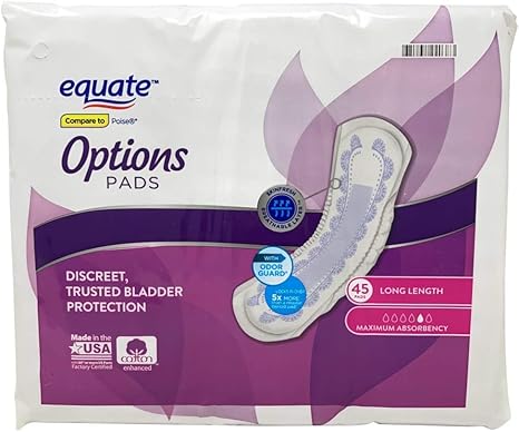 Amazon.com: Equate Options Maximum Absorbency Long Length Incontinence ...