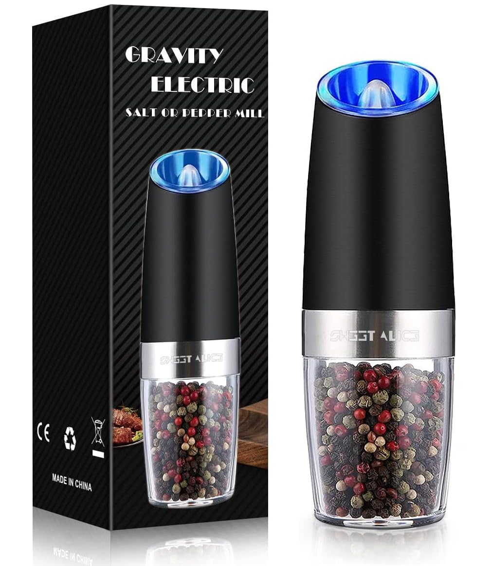 Sweet Alice Gravity Electric Pepper/Salt Grinder, Salt or Pepper Mill ...