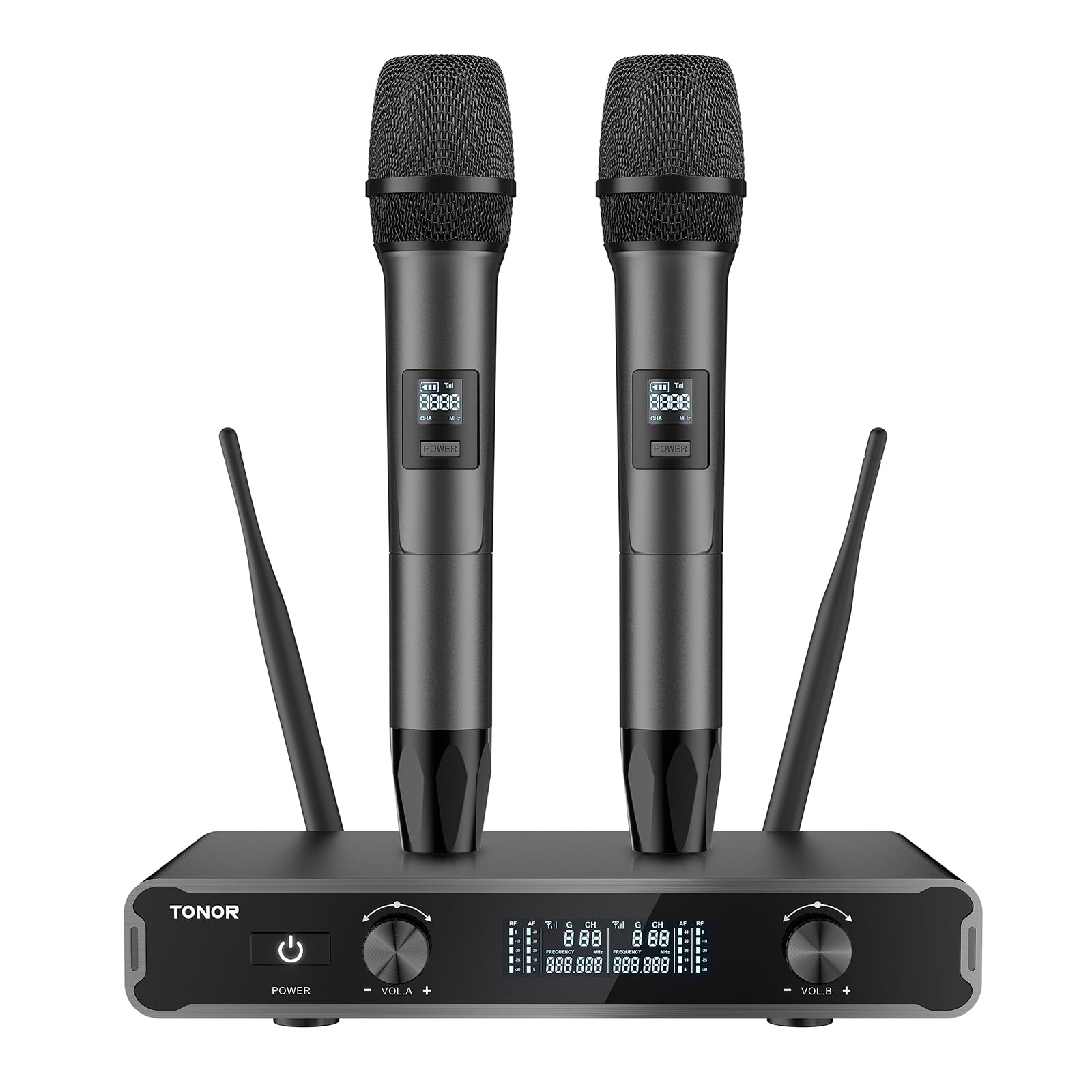 TONOR Dual Wireless Microphone Systems, UHF Cordless Karaoke Microfono ...
