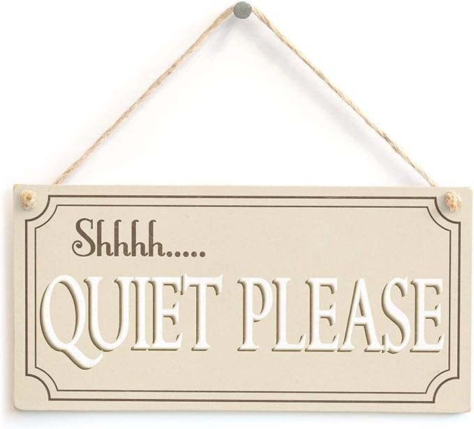Shhhh. Quiet Please - Wooden Do Not Disturb Sign: Amazon.co.uk: Kitchen ...