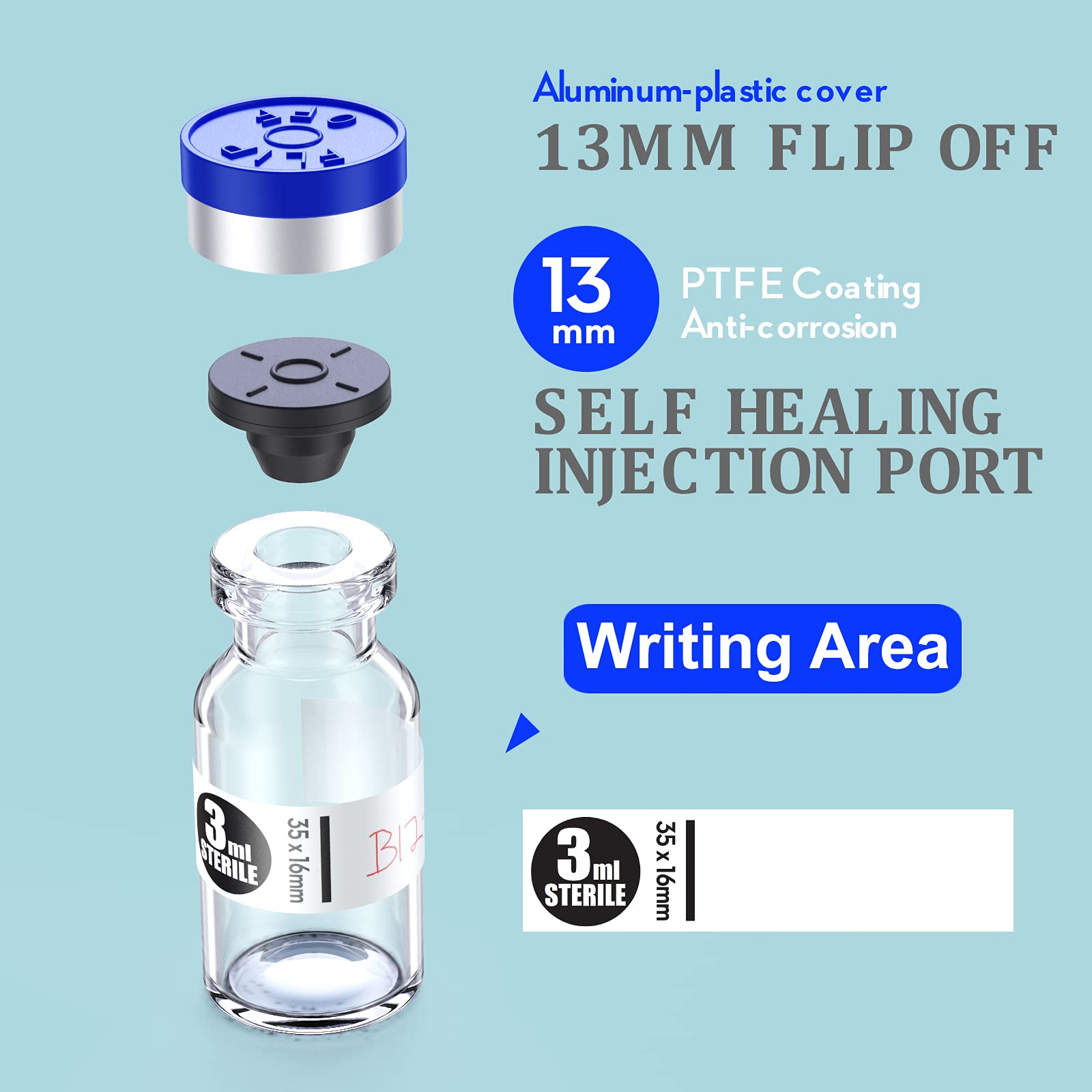 Mua Sterile Empty Vials with Self Healing Injection Port,with Flip Off ...