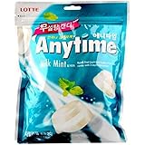 Amazon.com : Lotte Anytime Sugar-free hub Xylitol Milk Mint candy 74g x ...