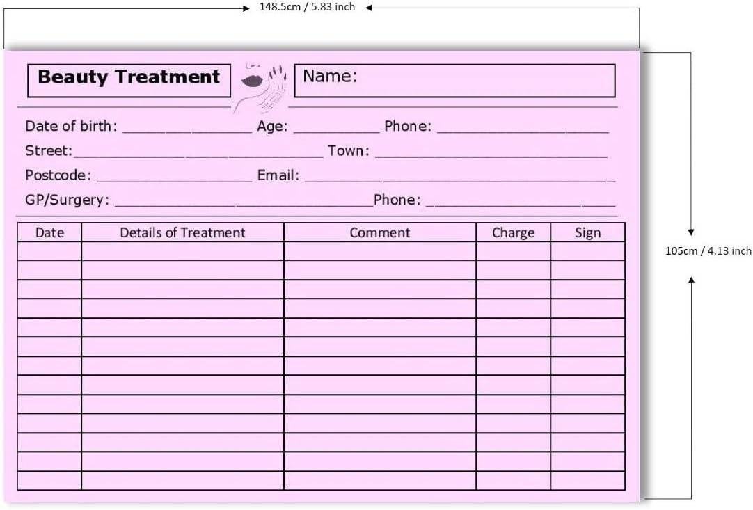 Beauty Client Service Record Cards – Beautician Appointment Essential ...