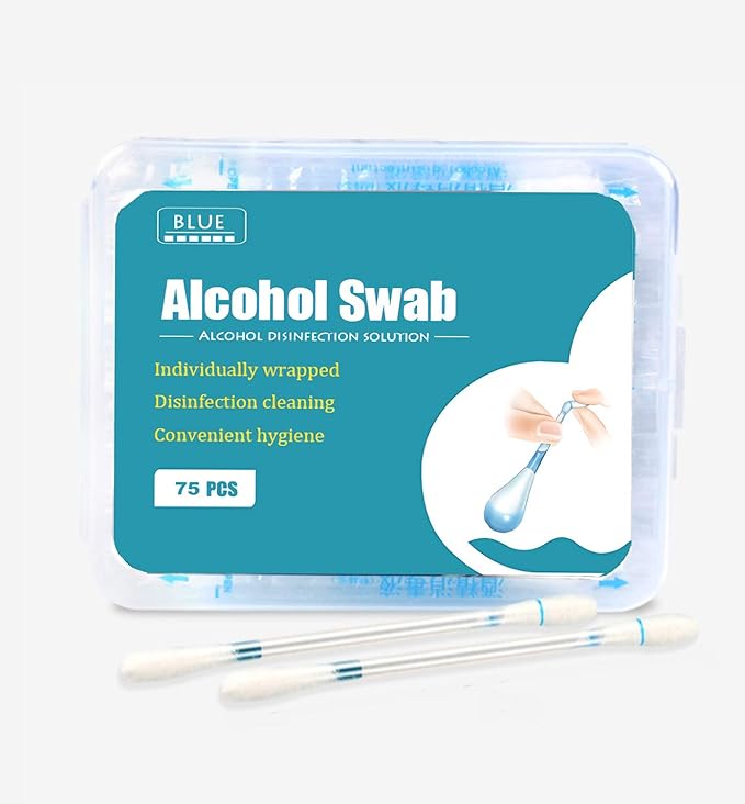 Amazon.com : 75ct Disposable Alcohol qtips cotton swabs Emergency Care ...