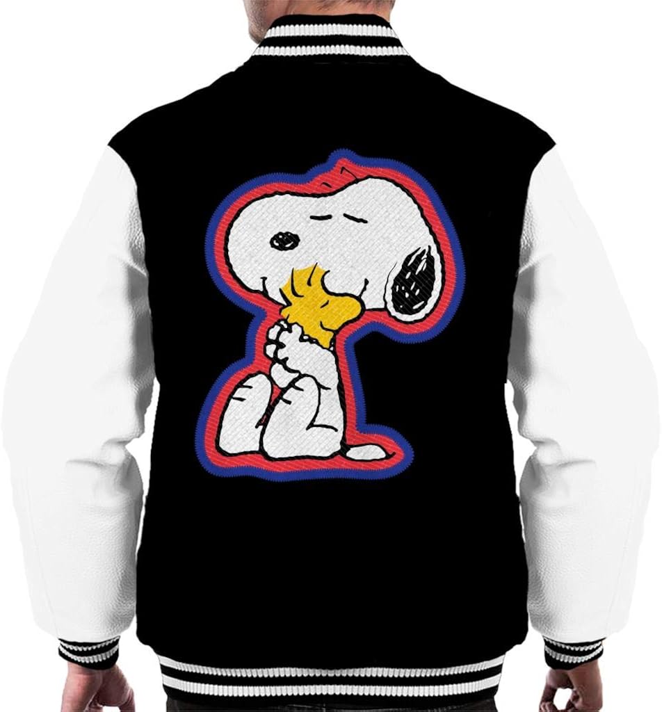 Peanuts Snoopy Hugging Woodstock Men's Varsity Jacket: Amazon.co.uk ...