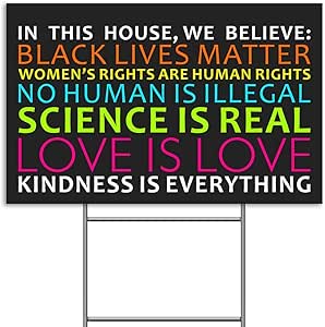 Amazon.com : Black Lives Matter Yard Sign, We Believe Women's Rights ...