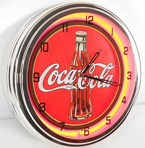 Coca Cola 15" Neon Wall Clock Lighted Sign Soda Pop Shop Coke Bottle ...