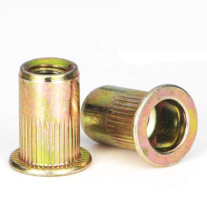 Amazon.com: Rivet Nut, LOKMAN 50 Pieces 3/8-16UNC Carbon Steel Flat Head Rivnut Threaded Insert ...
