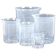 Amazon.com: 5 Pack Plastic Measuring Jugs, Transparent Lab Graduated ...