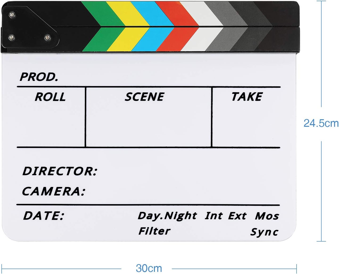 Zacro Acrylic Plastic Director’s Film Clapboard Easy Wipe Cut Action ...