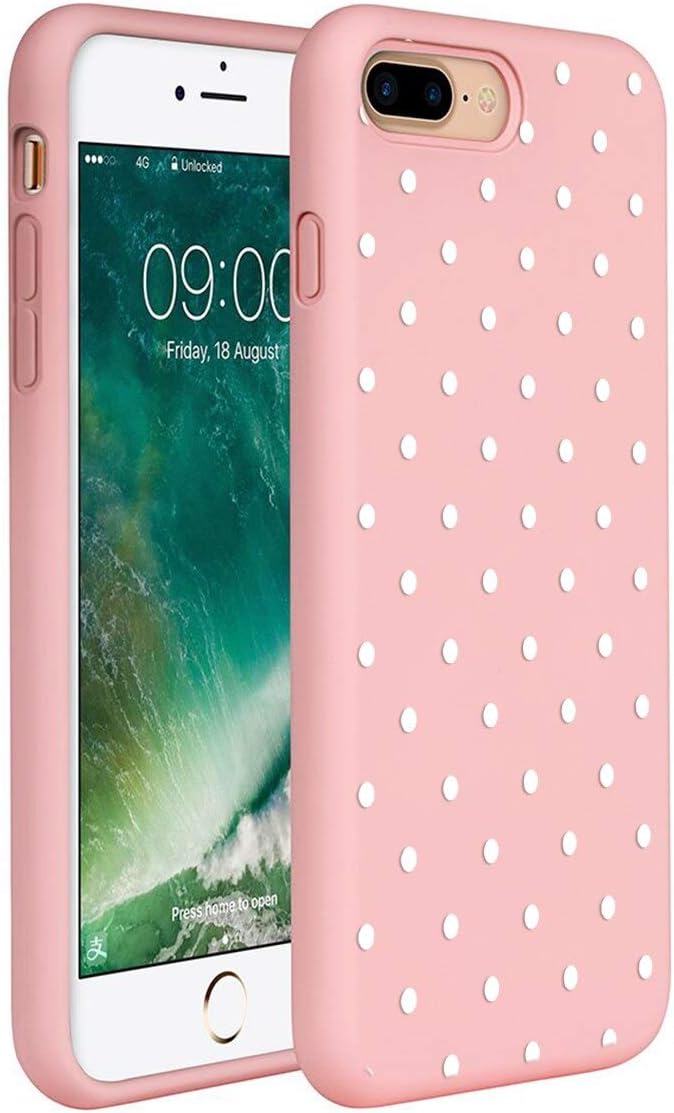 ZhuoFan Funda para iPhone 8 Plus / 7 Plus, Cárcasa Silicona Rosa con ...
