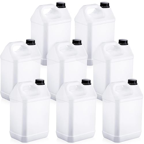 Skylety 8 Pack 1 Gallon Plastic Jug with Child Resistant Lid, Empty ...