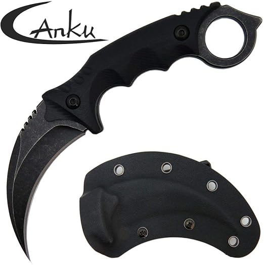 Amazon.com : Canku C1111 Fixed Blade Knife D2 Steel Blade G10 Handle ...