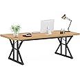 Amazon.com: LITTLE TREE 70.8-Inch Large Executive Desk, Modern Computer ...