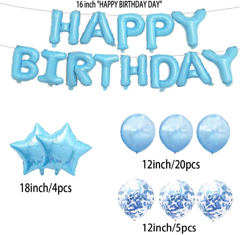 37th Birthday Decorations Party Supplies,37th Birthday Balloons Blue ...