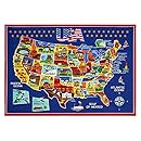Amazon.com: Smithsonian Rug US Map Learning Carpets Bedding Play Mat ...
