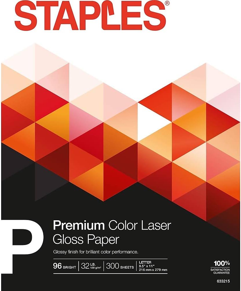 Amazon.com : Staples Color Laser Paper, 8 1/2" x 11", Glossy, 300/Pack ...