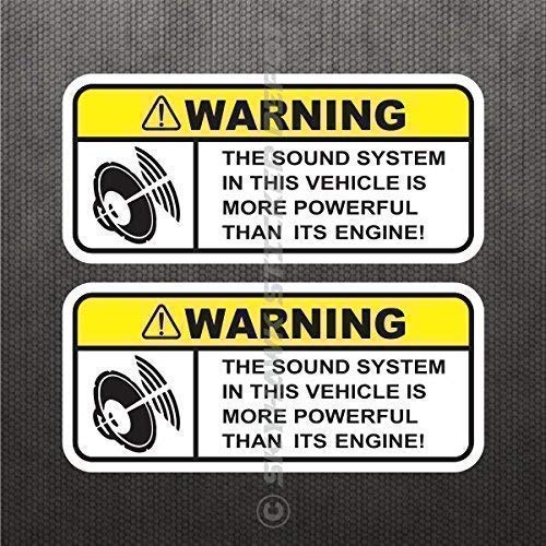 (2X) Funny Sound System Warning Sticker Set Vinyl Decal For Car ...