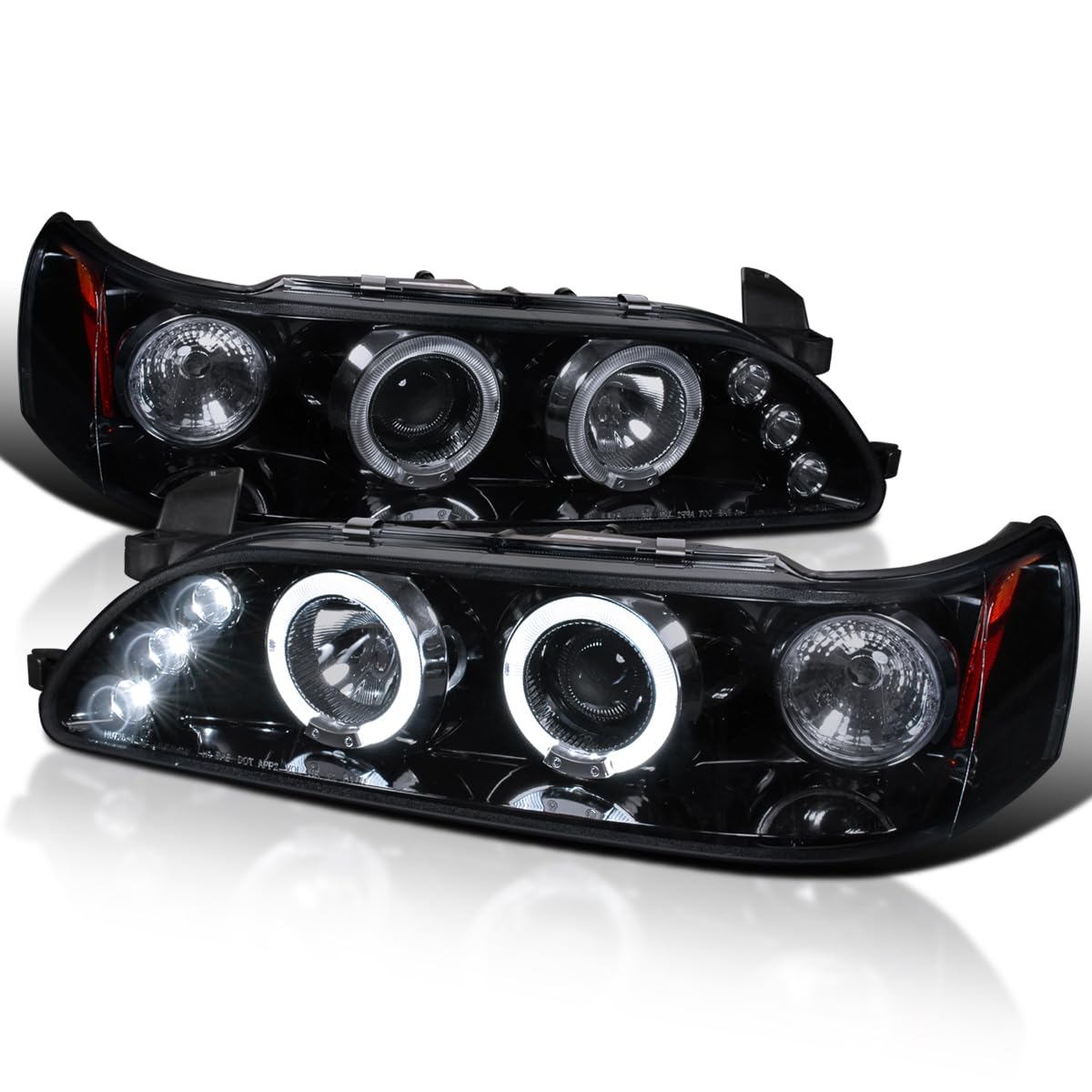 Mua SPEC-D TUNING LED Dual Halo Glossy Black Projector Headlights ...