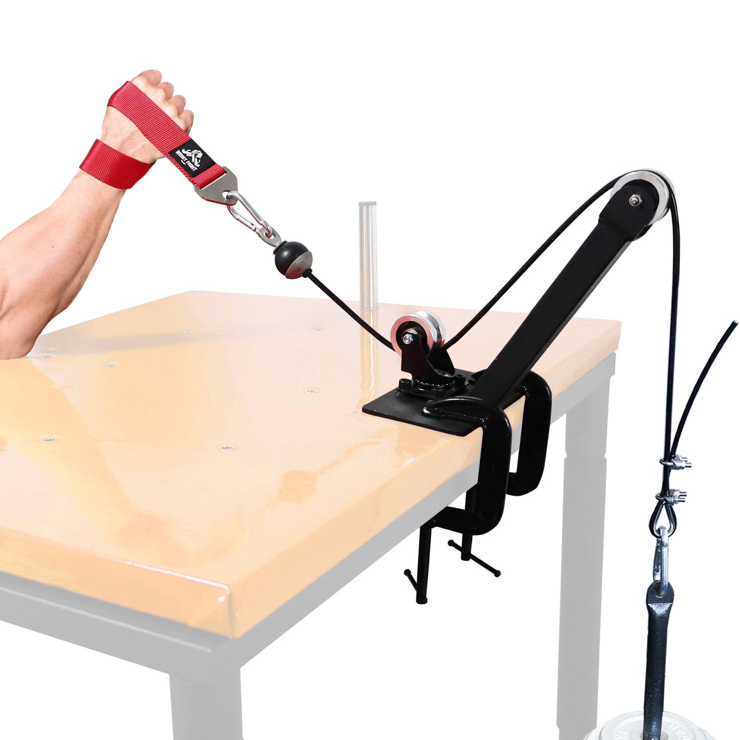 WRIST FIGHT Arm Wrestling Pulley System – Table Mounted Strength ...