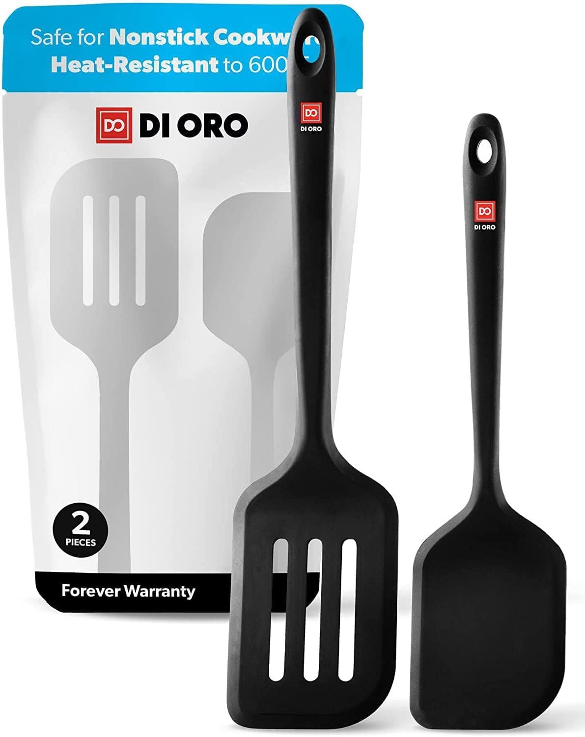 DI ORO Silicone Turner Spatula Set - Kitchen Spatulas for Nonstick ...