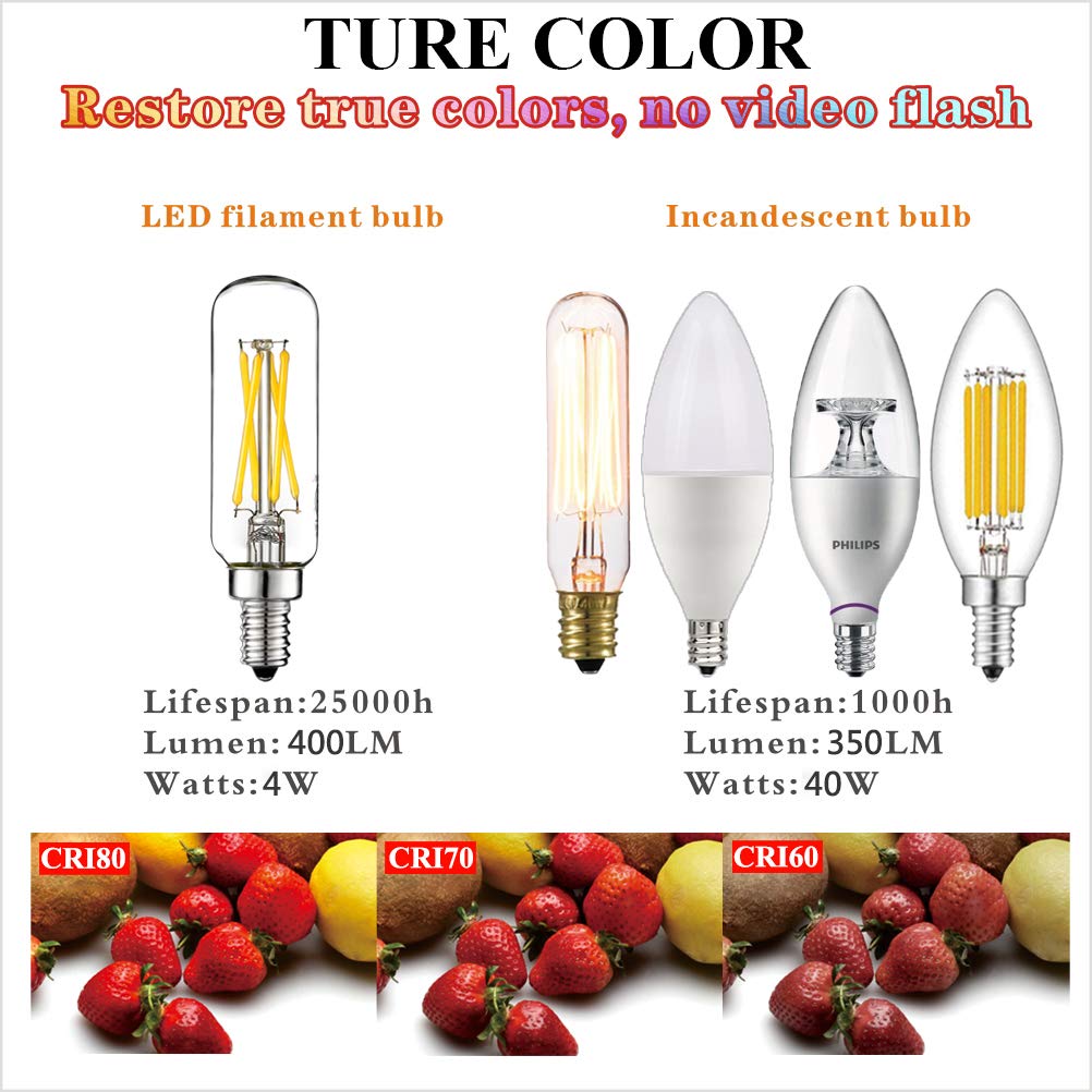 Mua LiteHistory E12 led bulb Dimmable 4W equal 40W led candelabra bulb daylight 5000K clear T6 ...