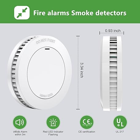 Mua Smoke Detector with Test/Silence Button Drill-Mountable/Double ...