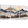 Amazon.com: yulihaz Boho Mountain Wall Art Set of 3 Modern Abstract ...