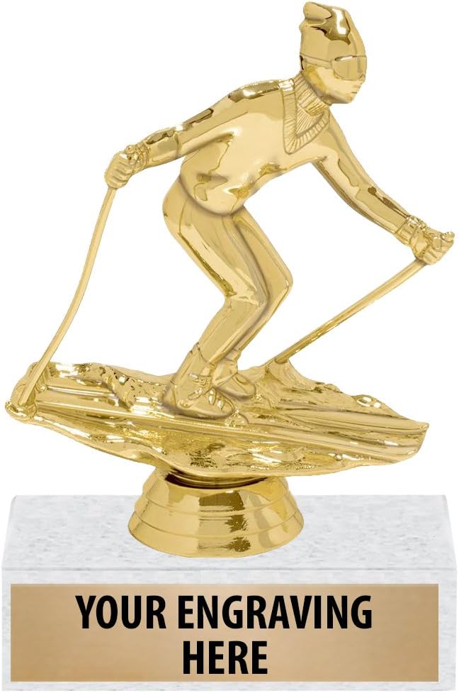Amazon.com : 6" Gold Skiing Trophies - Custom Male Skii Trophy Award ...