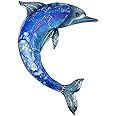 Amazon.com : LIFFY Metal Dolphin Wall Decor Hanging Glass Fish Wall Art ...