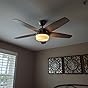 Hunter Fan 52 inch Contemporary Brushed Nickel Indoor Ceiling Fan with ...