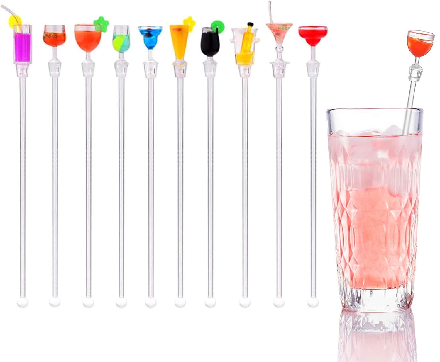 Anjing 10 Pcs Chic Cocktail Sticks Tropical Novelty Acrylic Cocktail ...