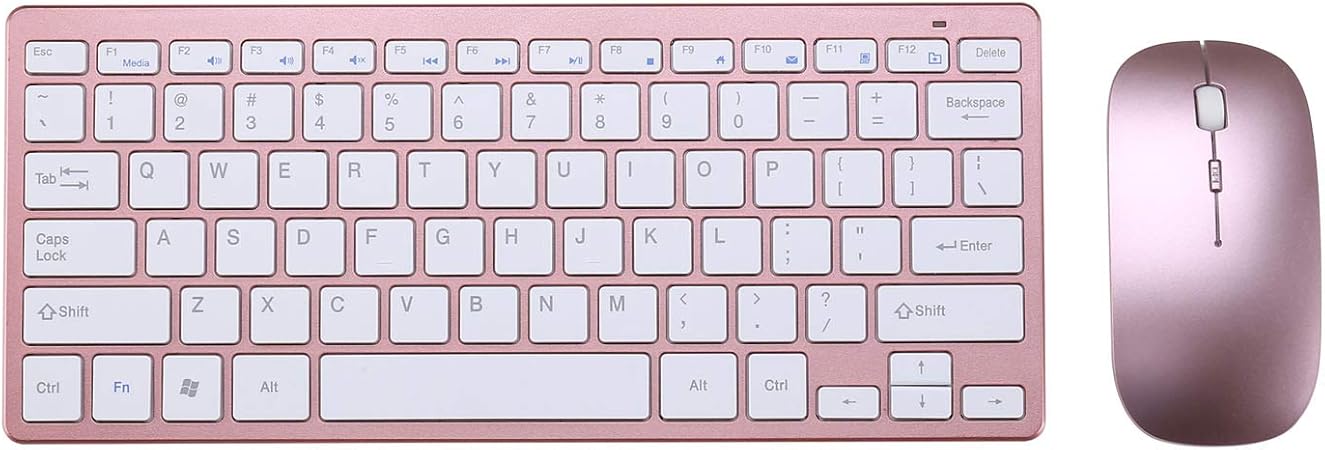 Rose Gold 2.4G Wireless Keyboard Mouse Combo Ultra Slim Compact ...