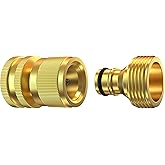 Amazon.com : Brass Garden Hose Quick Connect Set – 3/4 Inch Solid Brass Hose Connectors with ...