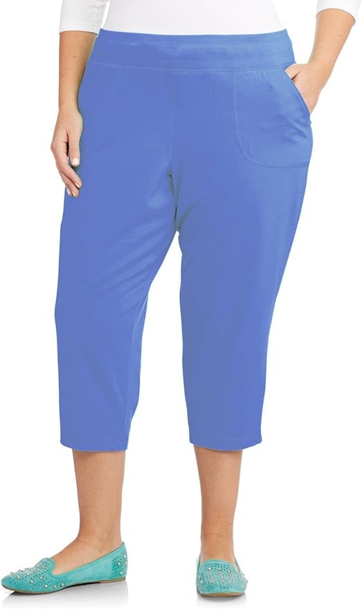 Just My Size French Terry Womens Pocket Capri Pants, Blink Blue Heather ...