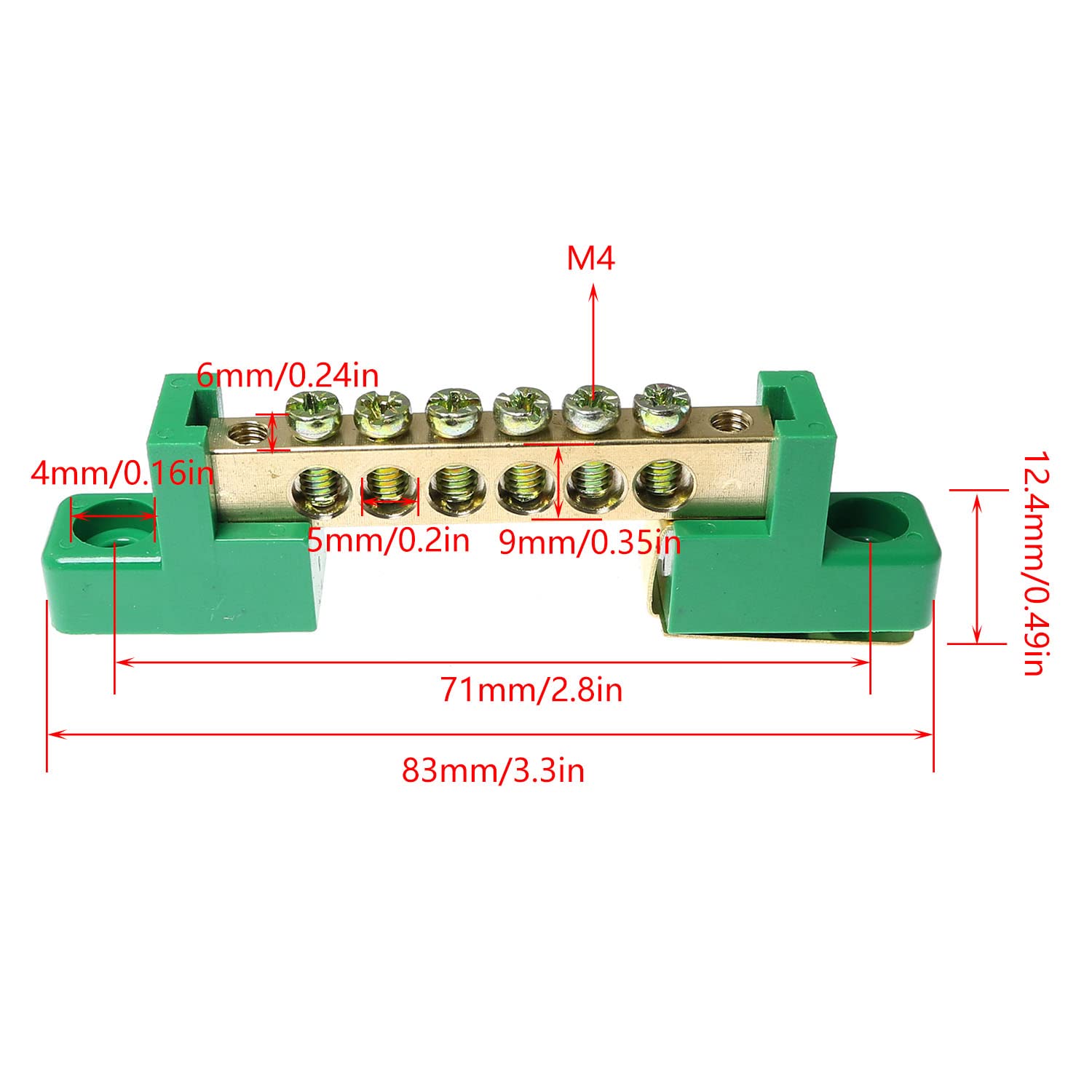 Mua RLECS 2pcs 6 Positions Terminal Bus Bar Terminal Block Brass Wire ...
