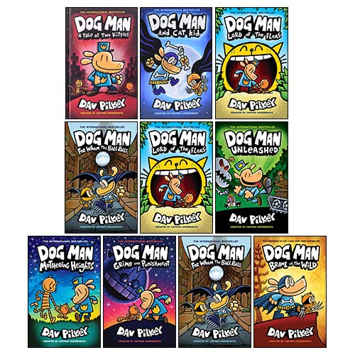 Dog Man Series 1-10 Books Mega Collection Set By Dav Pilkey (Dog Man, Unleashed, A Tale of Two ...